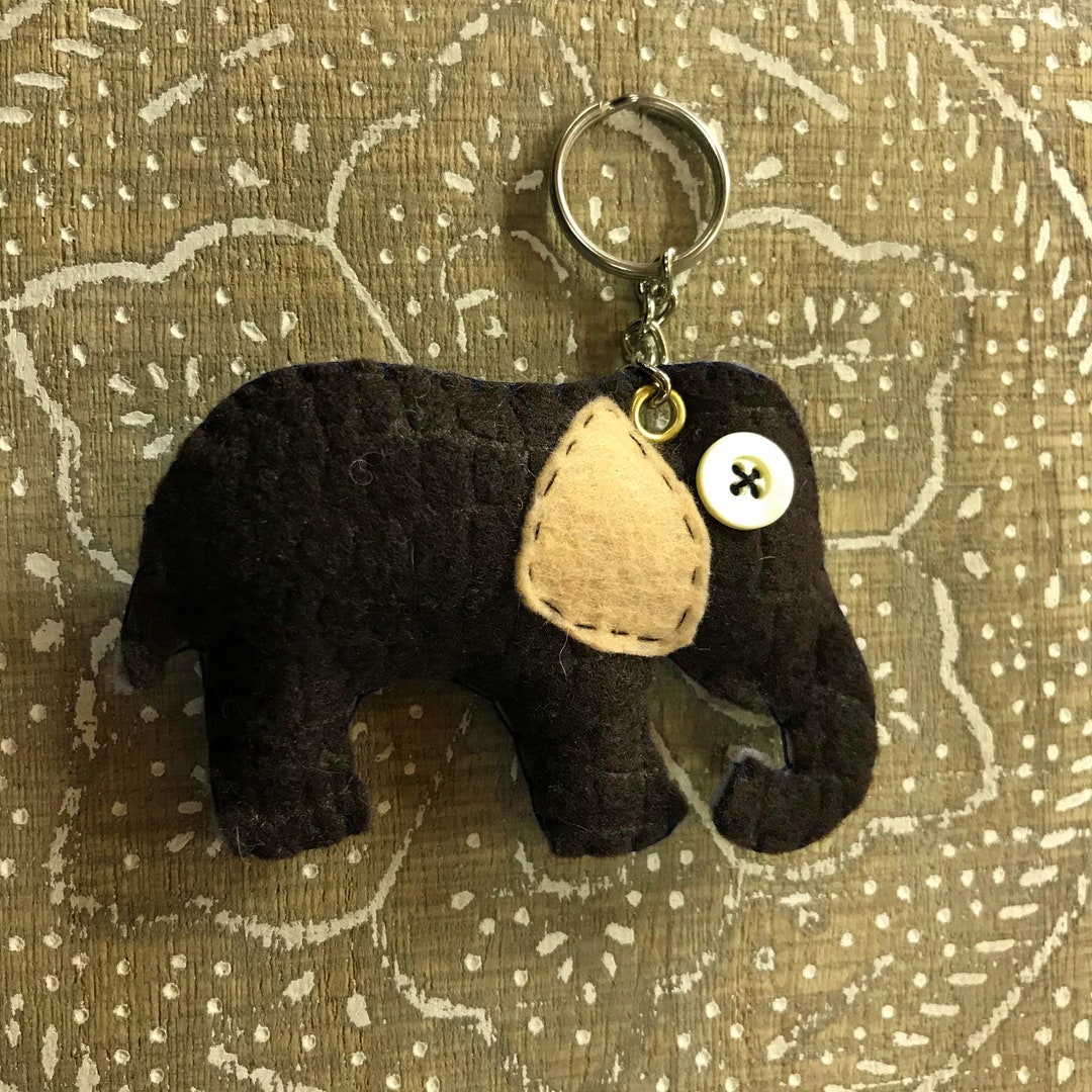 Elephant Calf Keychains - Hand Sewn, One of a Kind - Etsy