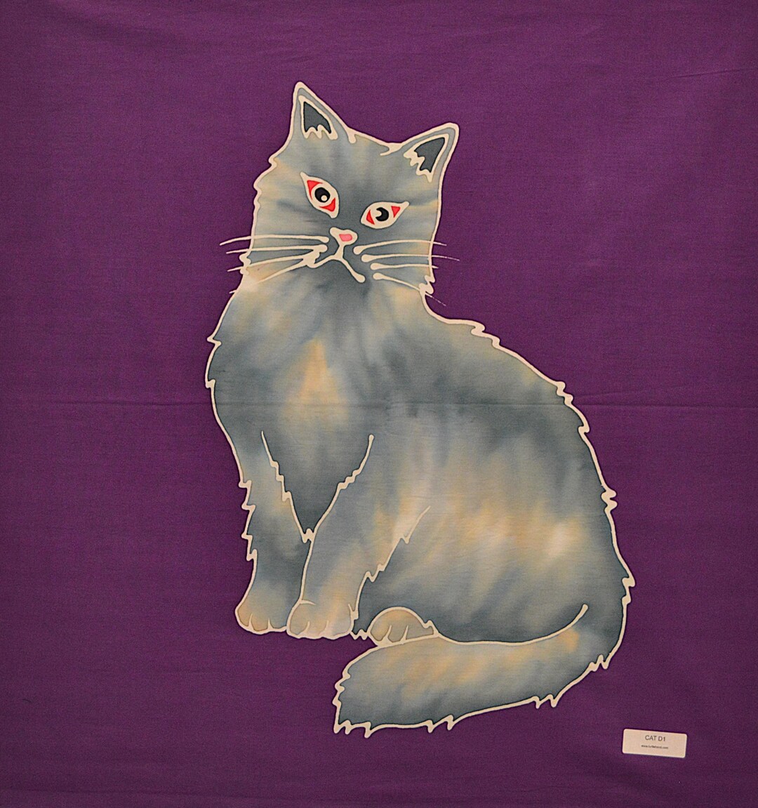 Cat Batik Square Art Panels - One of a Kind, Hand Painted - Etsy