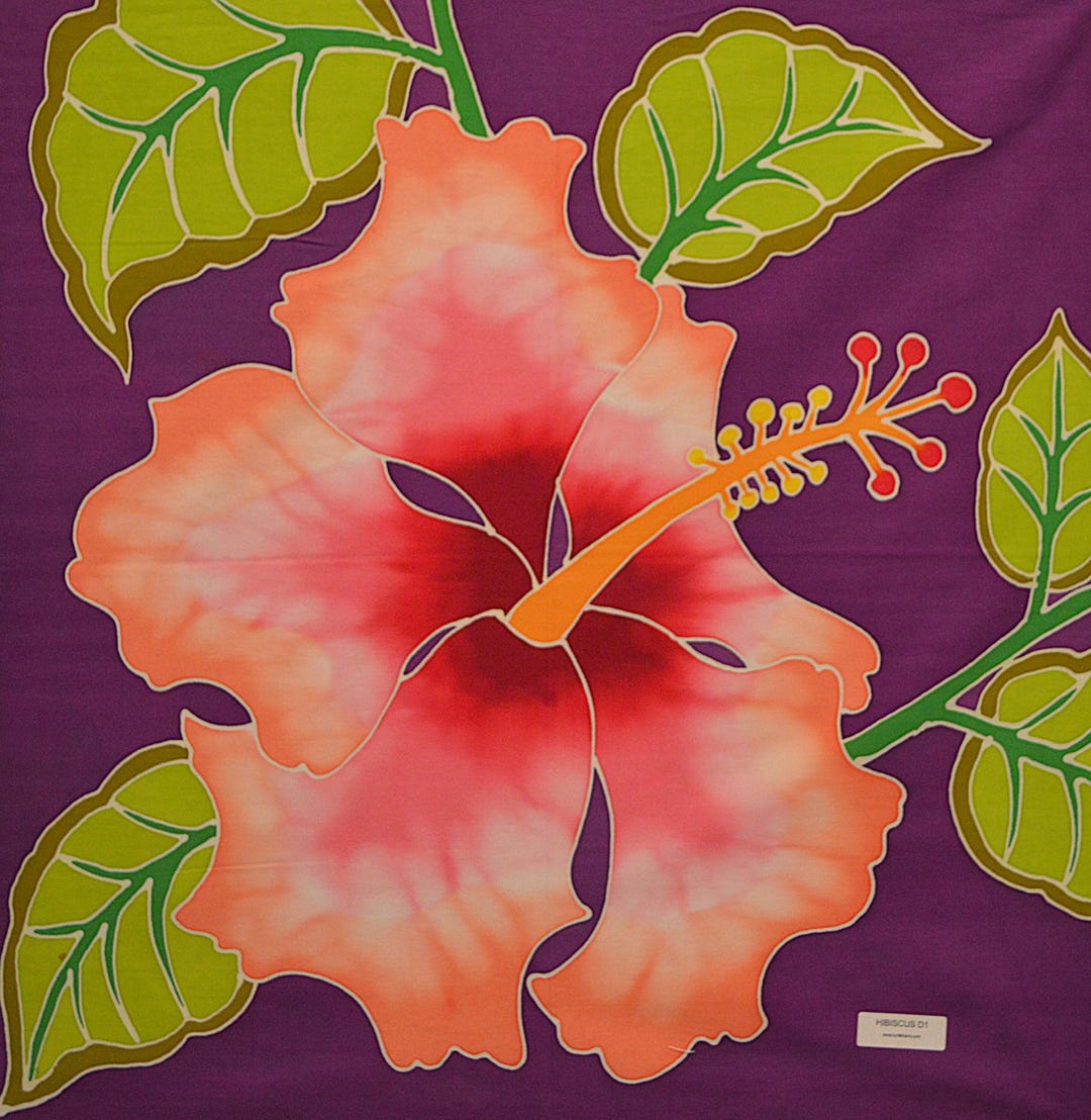 Hibiscus Batik Art Panels, 22" X 22" - Hand Painted, One of a Kind - Etsy