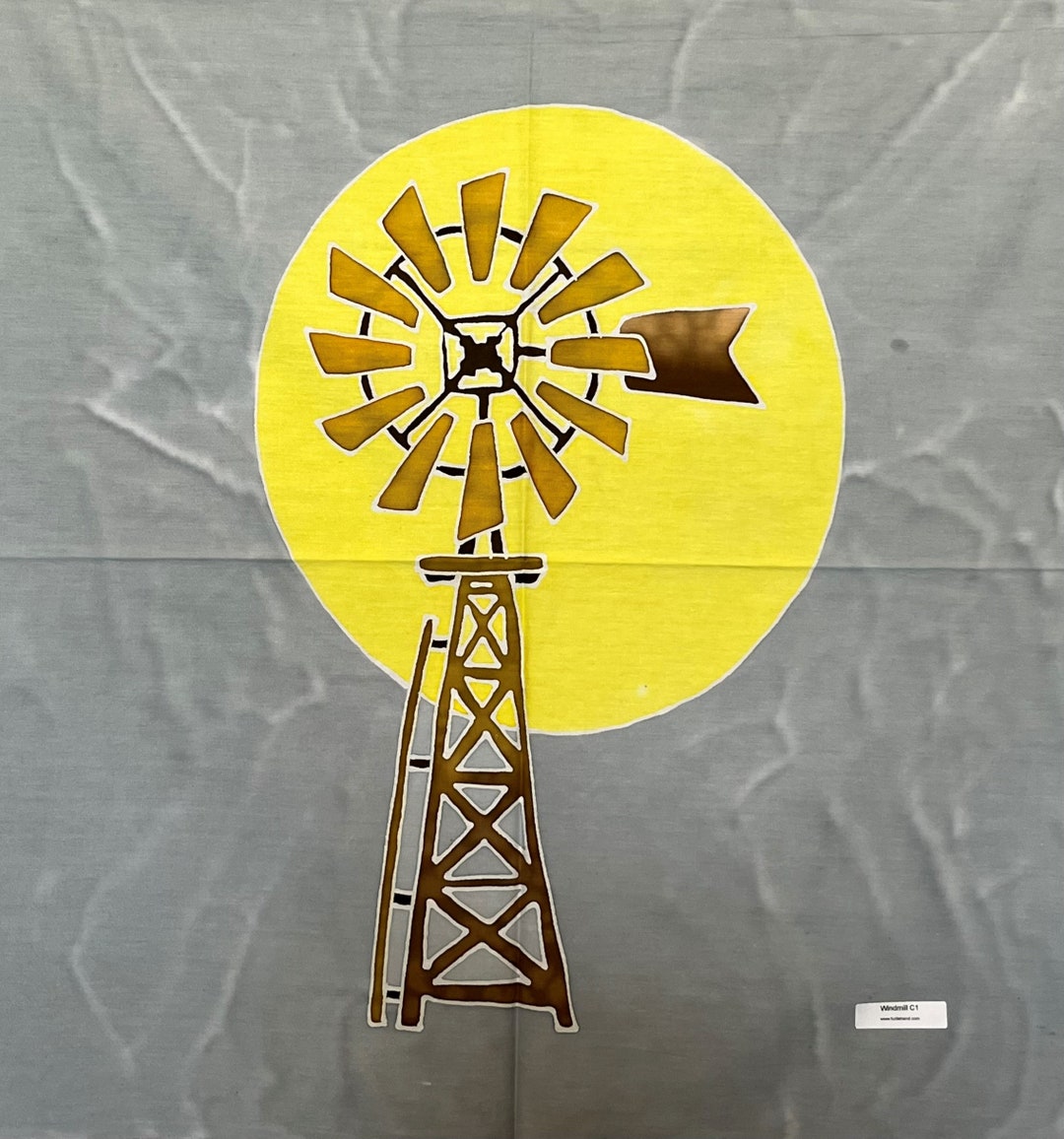 Texas Windmill Batik Square Art Panels - One of a Kind, Hand Painted - Etsy
