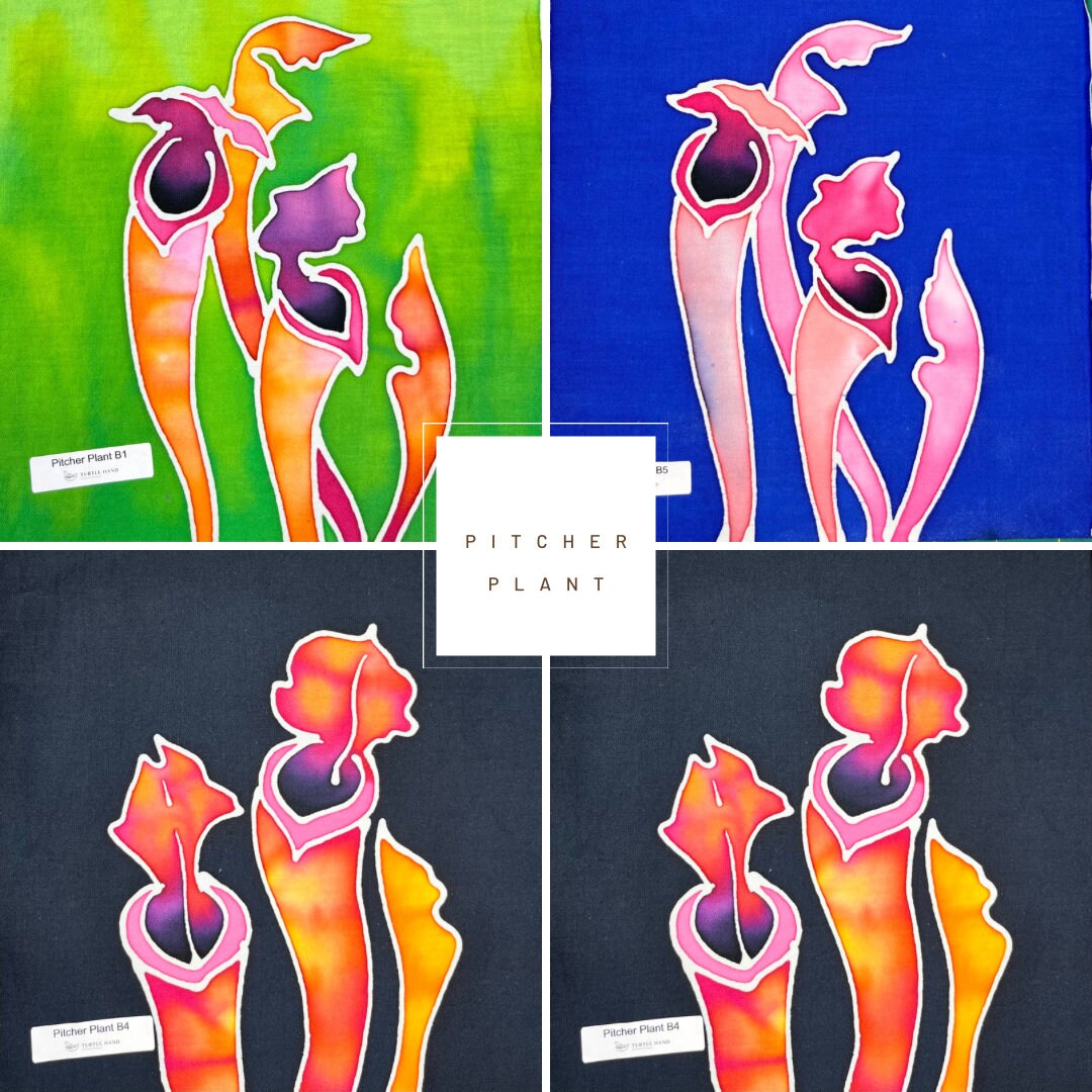 Pitcher Plant Batik Mini Art Panels - Hand Painted, One of a Kind - Etsy