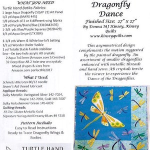 Clearance! Dragonfly Dance Quilt Pattern by Kinsey Quilts - Etsy