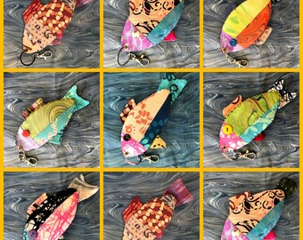 Patchwork Fish Keychains School 3 - Etsy