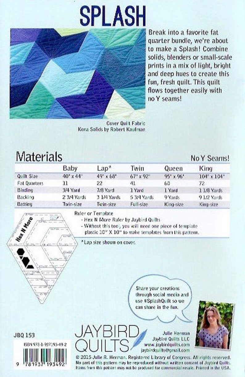 Splash & Mini Splash Quilt Pattern by Jaybird Quilts | Etsy