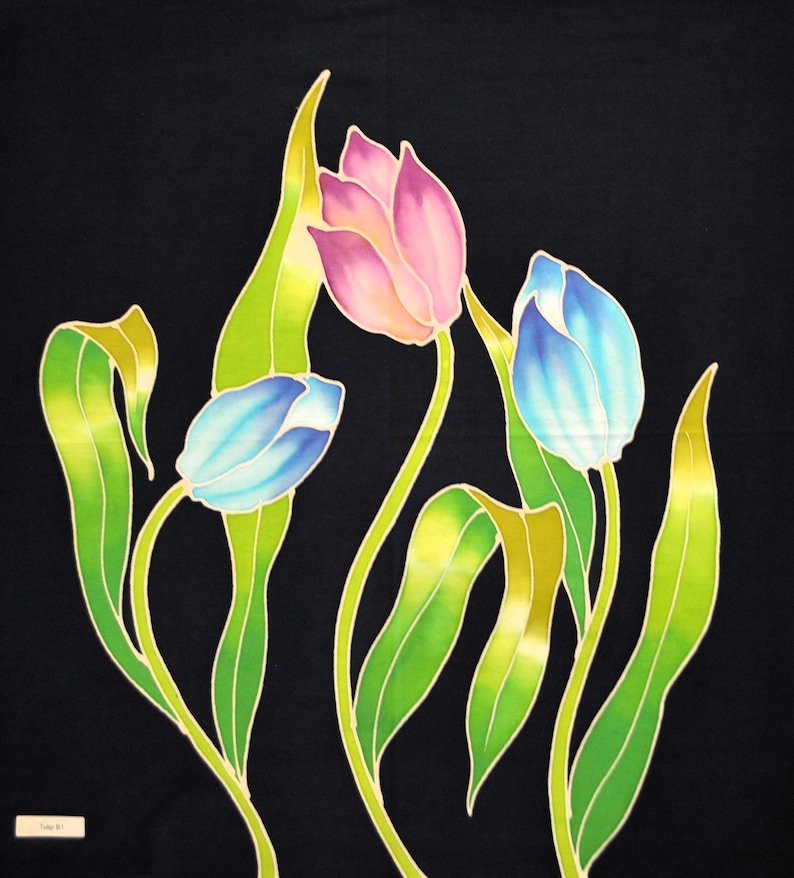 Tulip Batik Art Panels, 22" X 22" - Hand Painted, One of a Kind - Etsy