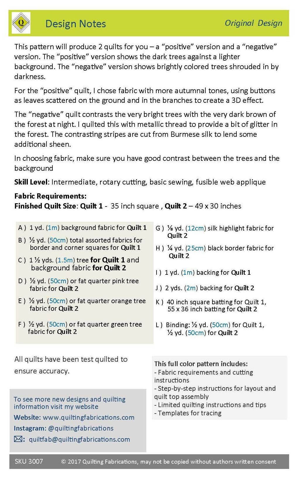 Enchanted Forest Quilt Pattern by Quilting Fabrications Leslie - Etsy