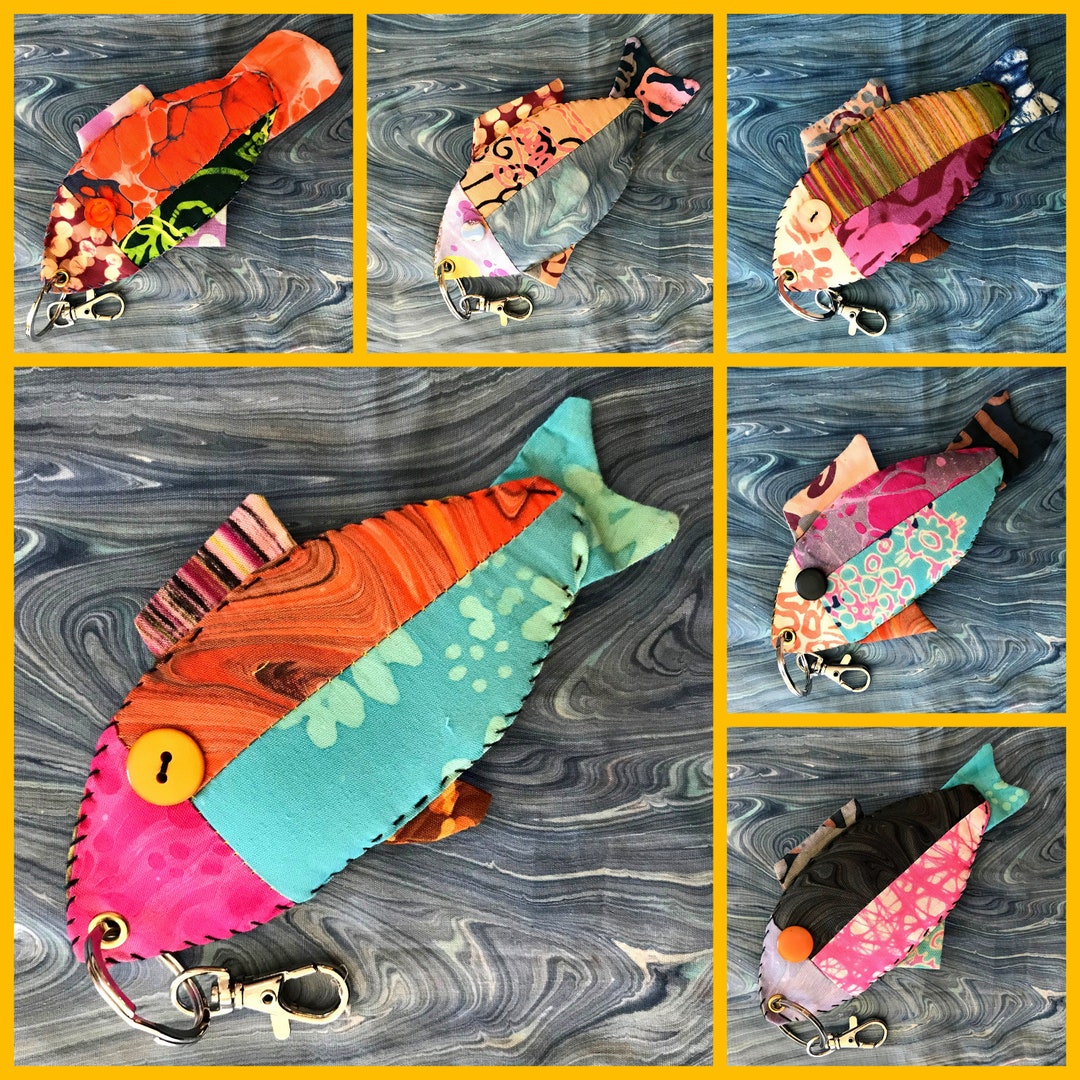 Patchwork Fish Keychains School 12 - Etsy