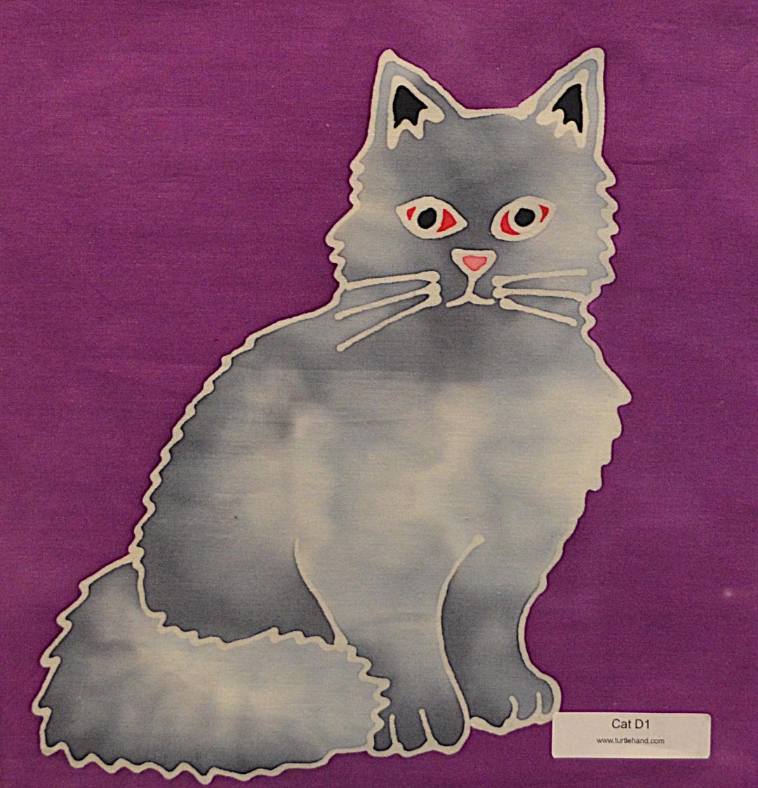 Cat Batik Mini Art Panel - Hand Painted, One of a Kind - Etsy