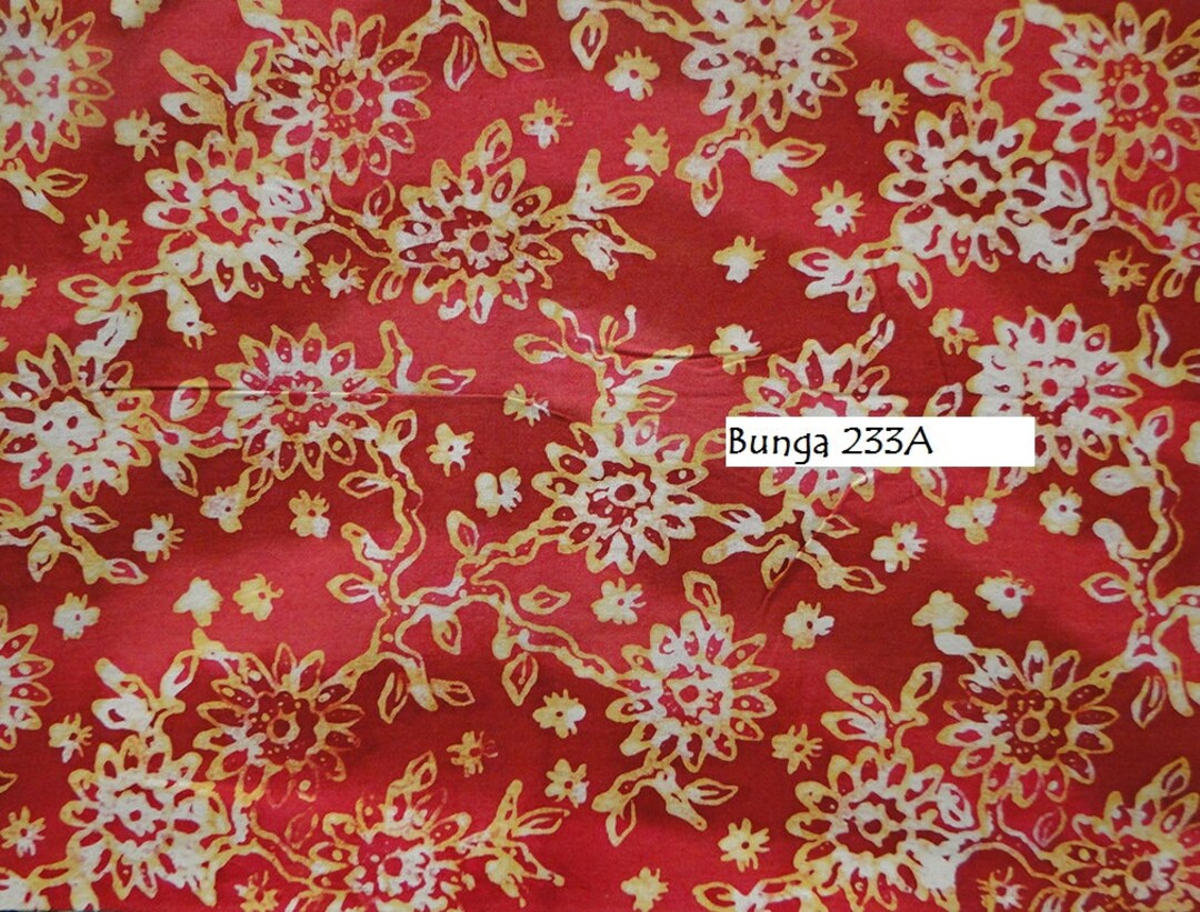 Heritage Batik - Bunga Flower Design - 3 Different Colors - Etsy