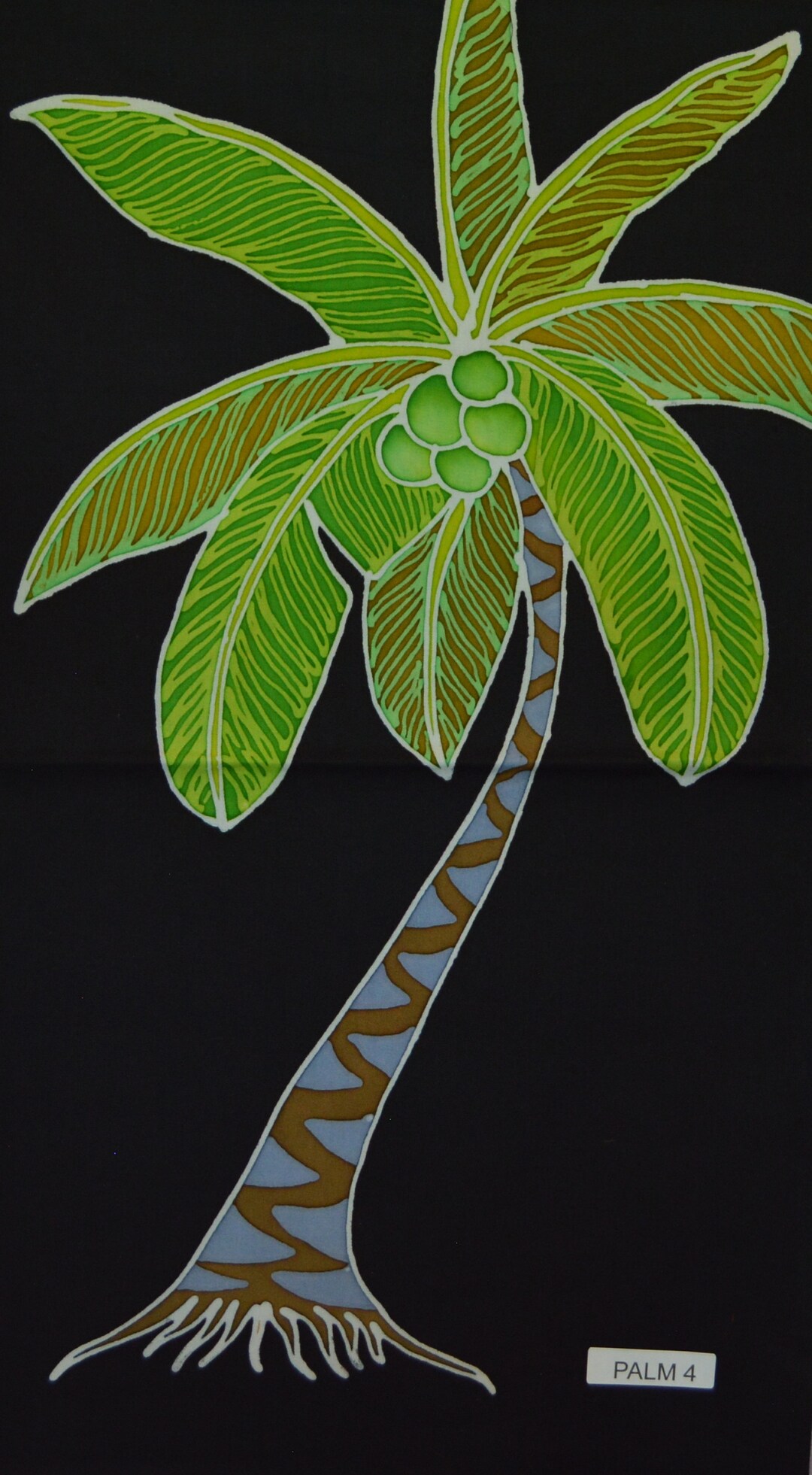 Palm Tree Batik Art Panels, 11" X 21" - Hand Painted, One of a Kind - Etsy