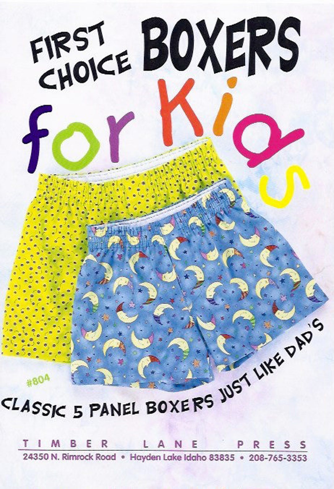 First Choice Kids Boxer Pattern by Timber Lane Press - Etsy