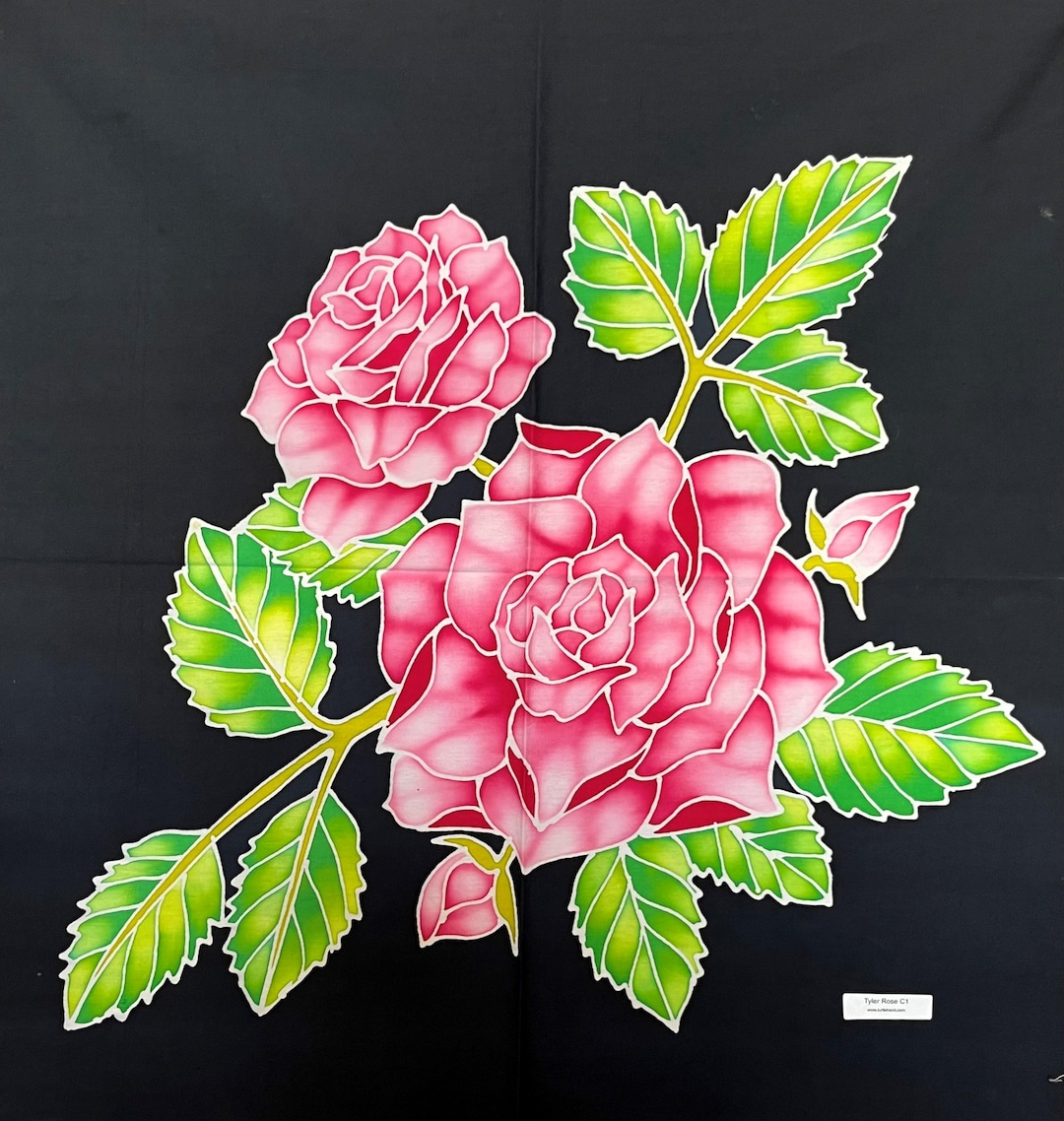 Tyler Rose Batik Square Art Panels - One of a Kind, Hand Painted - Etsy