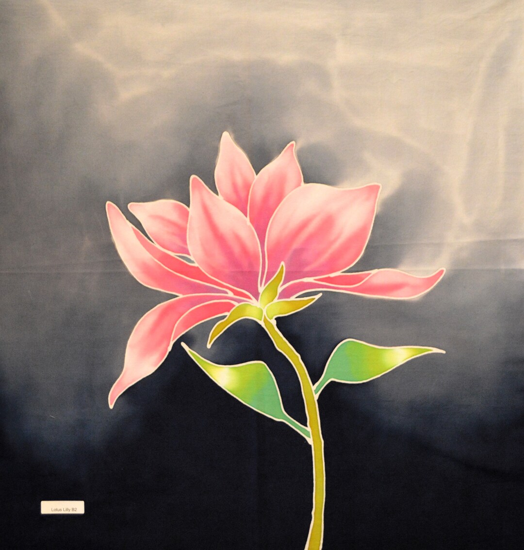 Lotus Lilly Batik Art Panels, 22" X 22" - Hand Painted, One of a Kind ...