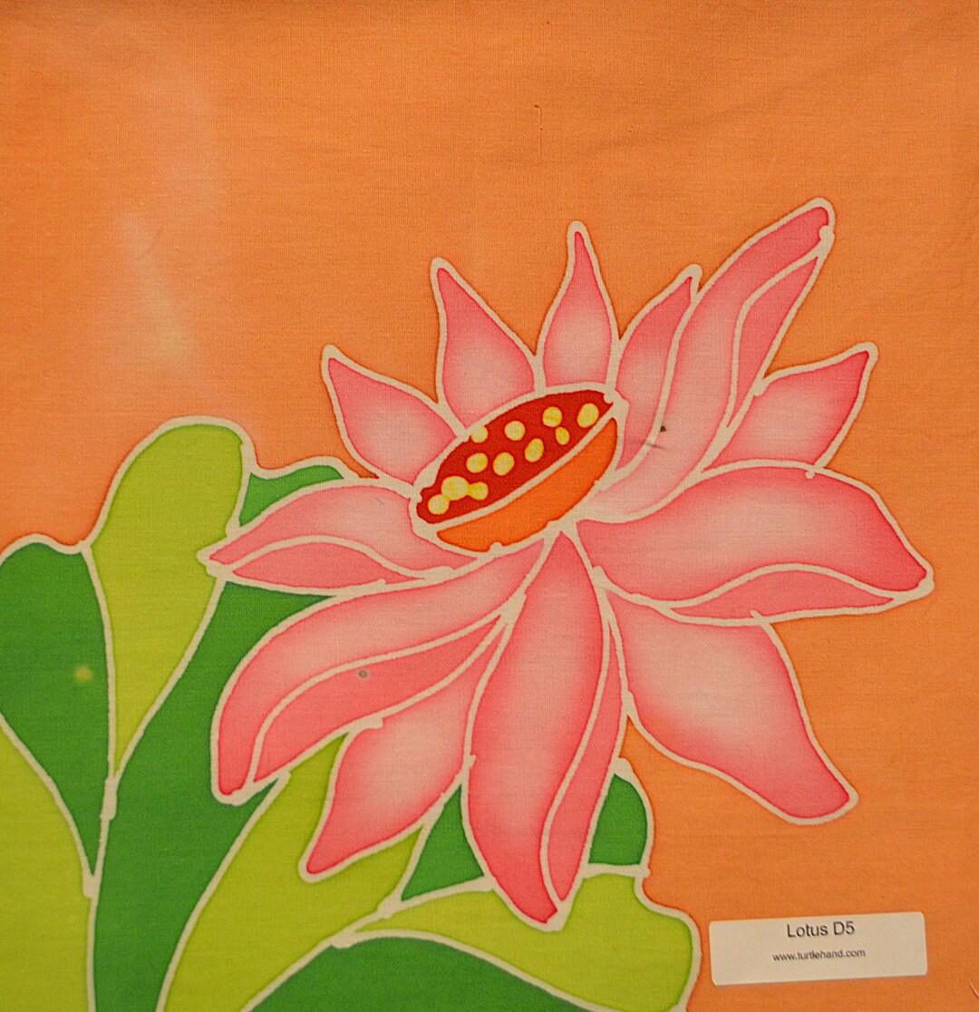 Lotus Batik Art Panel, 8" X 8" - Hand Painted, One of a Kind - Etsy