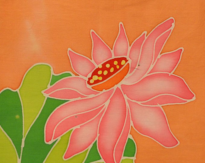 Lotus Batik Art Panel, 8" X 8" - Hand Painted, One of a Kind - Etsy