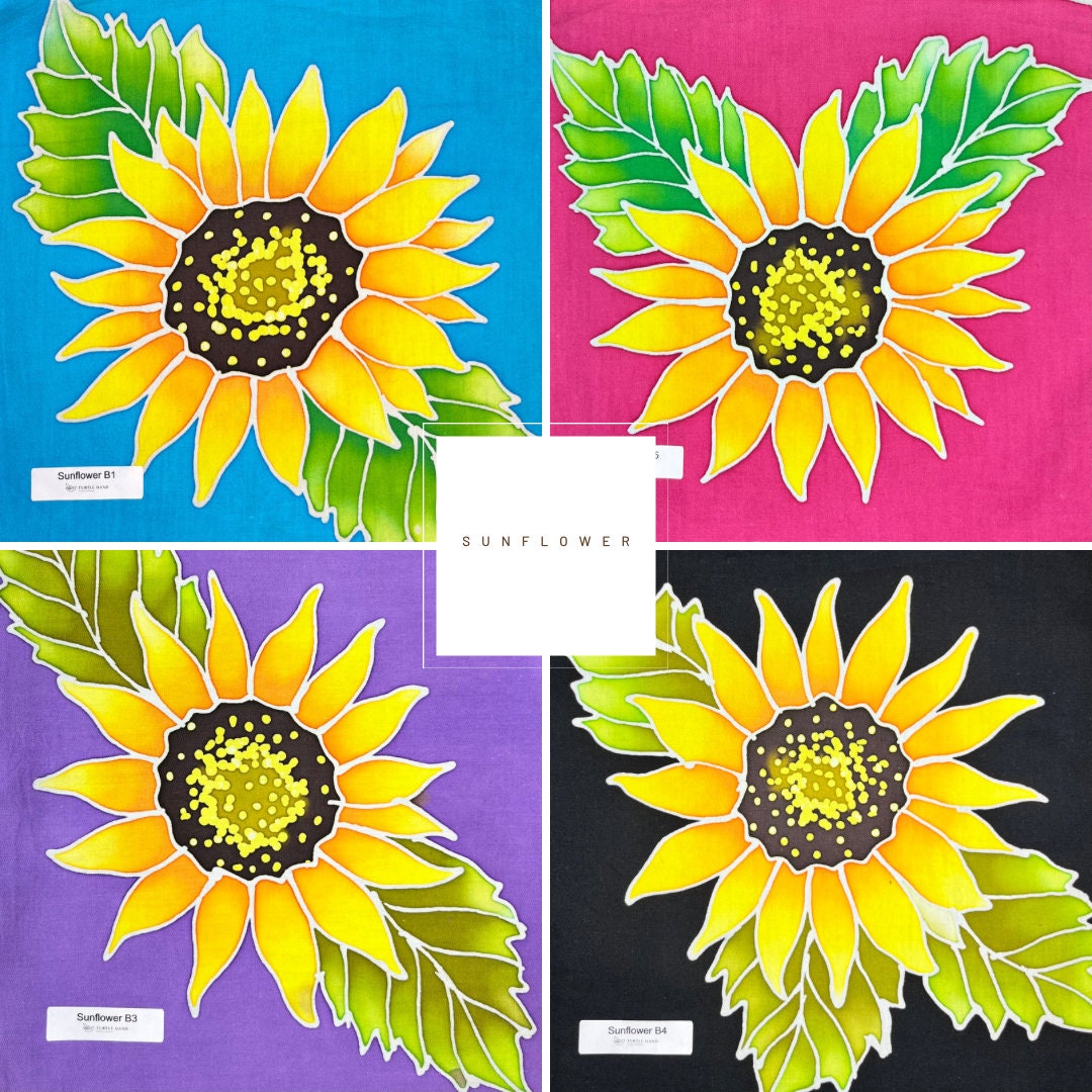 Sunflower Batik Mini Art Panels Hand Painted, One of a Kind - Etsy