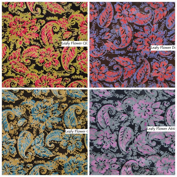 Heritage Batik Leafy Flower Design - Etsy
