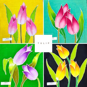 Tulip Batik Mini Art Panels - Hand Painted, One of a Kind - Etsy