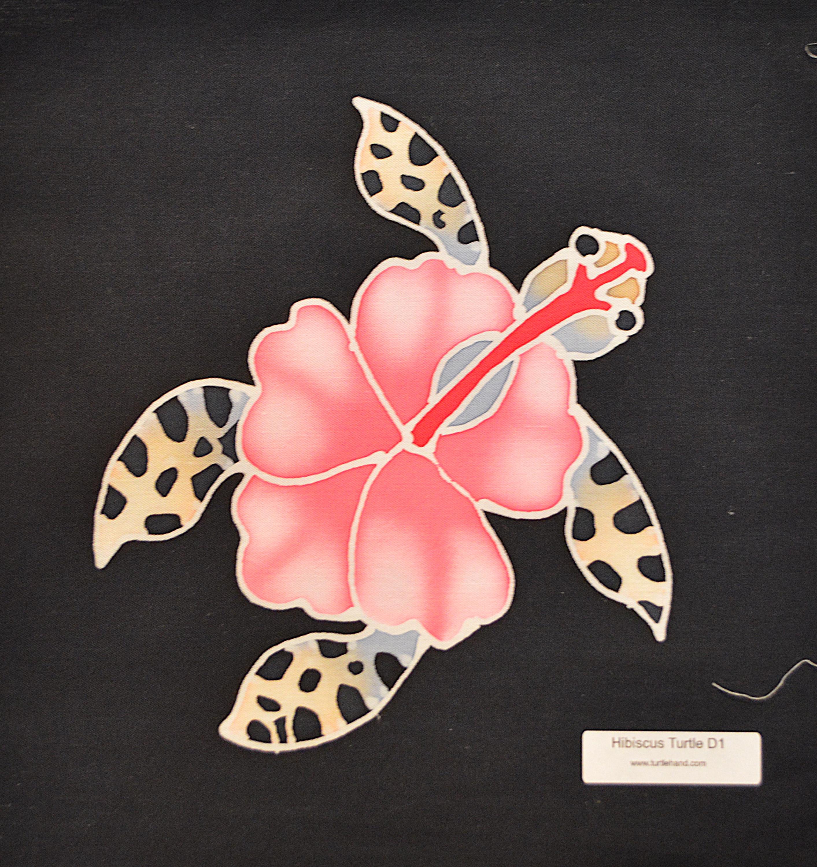 Hibiscus Turtle Batik Art Panels, 8" X 8" - One of a Kind, Hand Painted ...