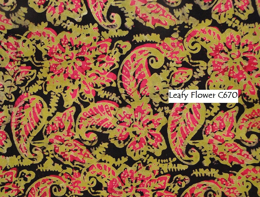Heritage Batik Leafy Flower Design - Etsy