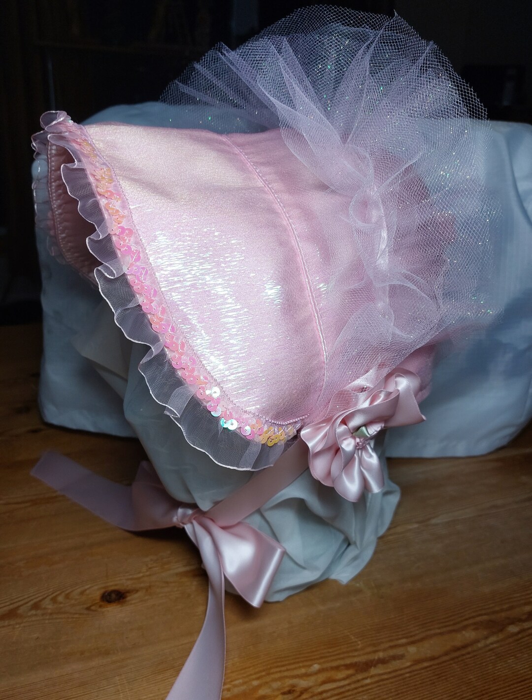 premium sissy adult baby satin only bonnet over the top mega extra ...