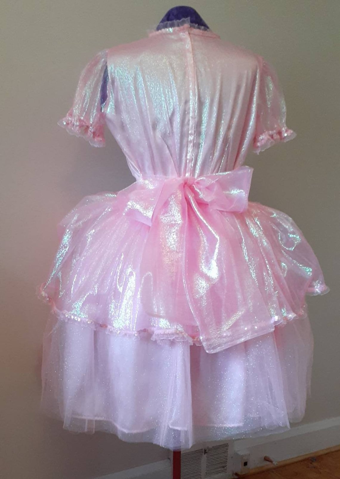 Princess Pink Satin Organza Sissy Dress, Lolita, Adult Baby, Cross ...