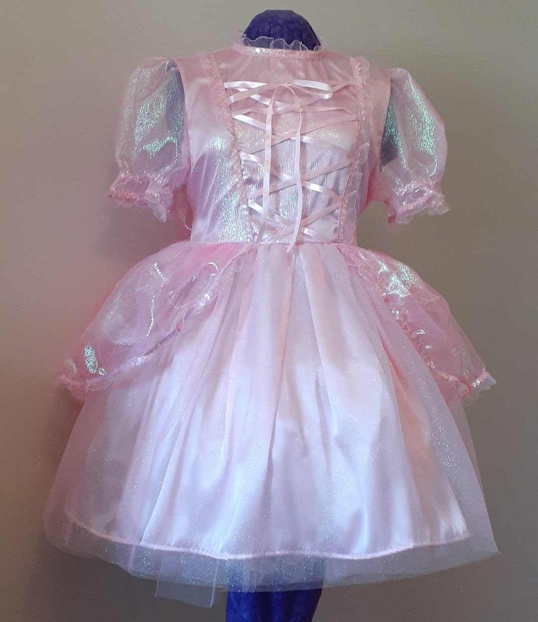 Princess Pink Satin Organza Sissy Dress, Lolita, Adult Baby, Cross ...