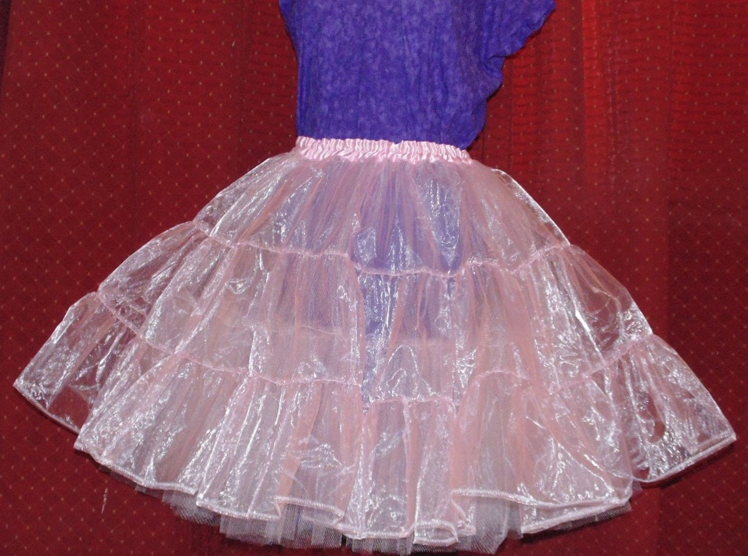 Crinoline, Organza and Net, Petticoat, Pink Half Slip, Organza and Net ...