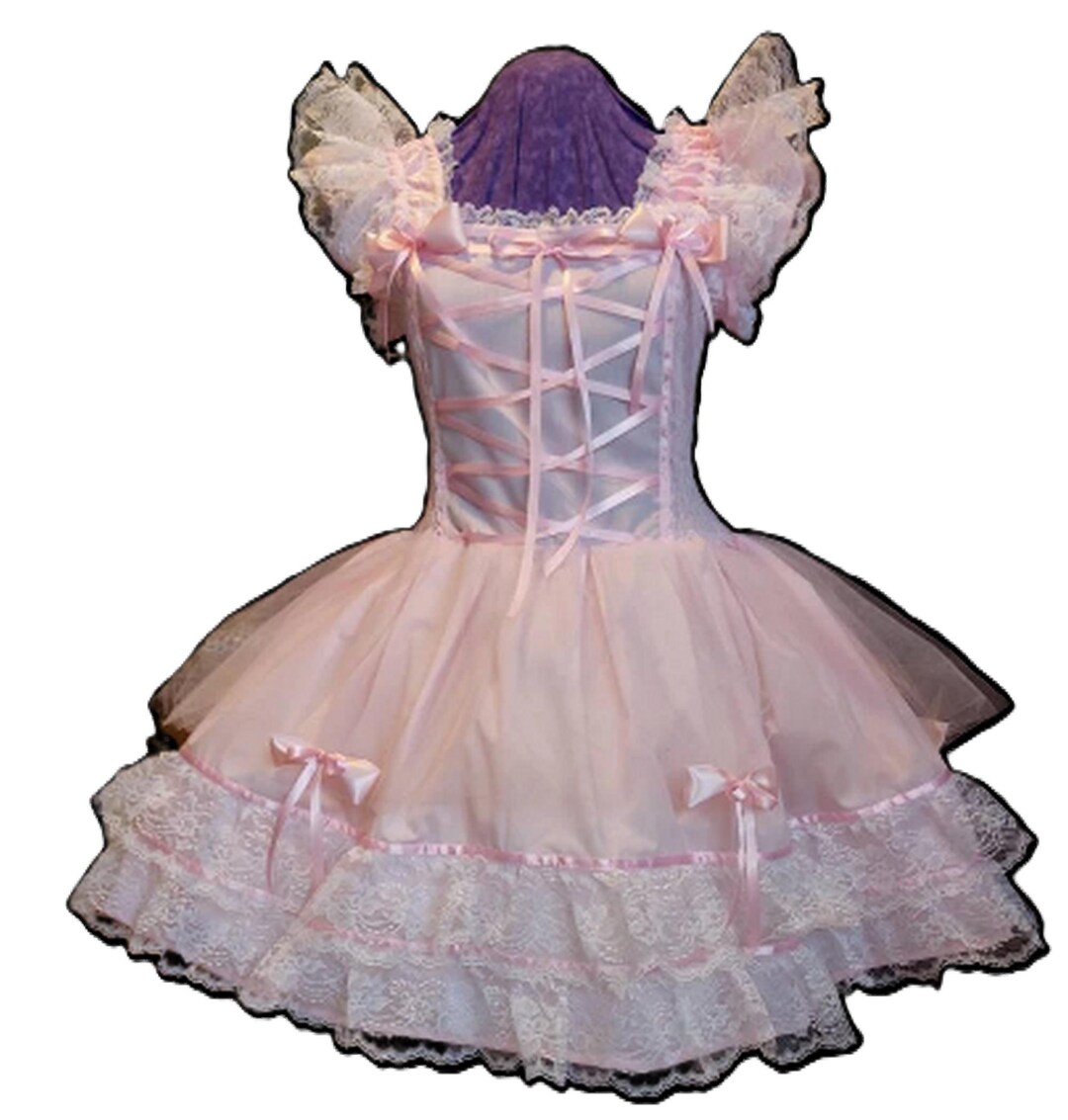 Happy Pink Sundress, Tulle and Bows, Sissy, Lolita, Custom Made ...