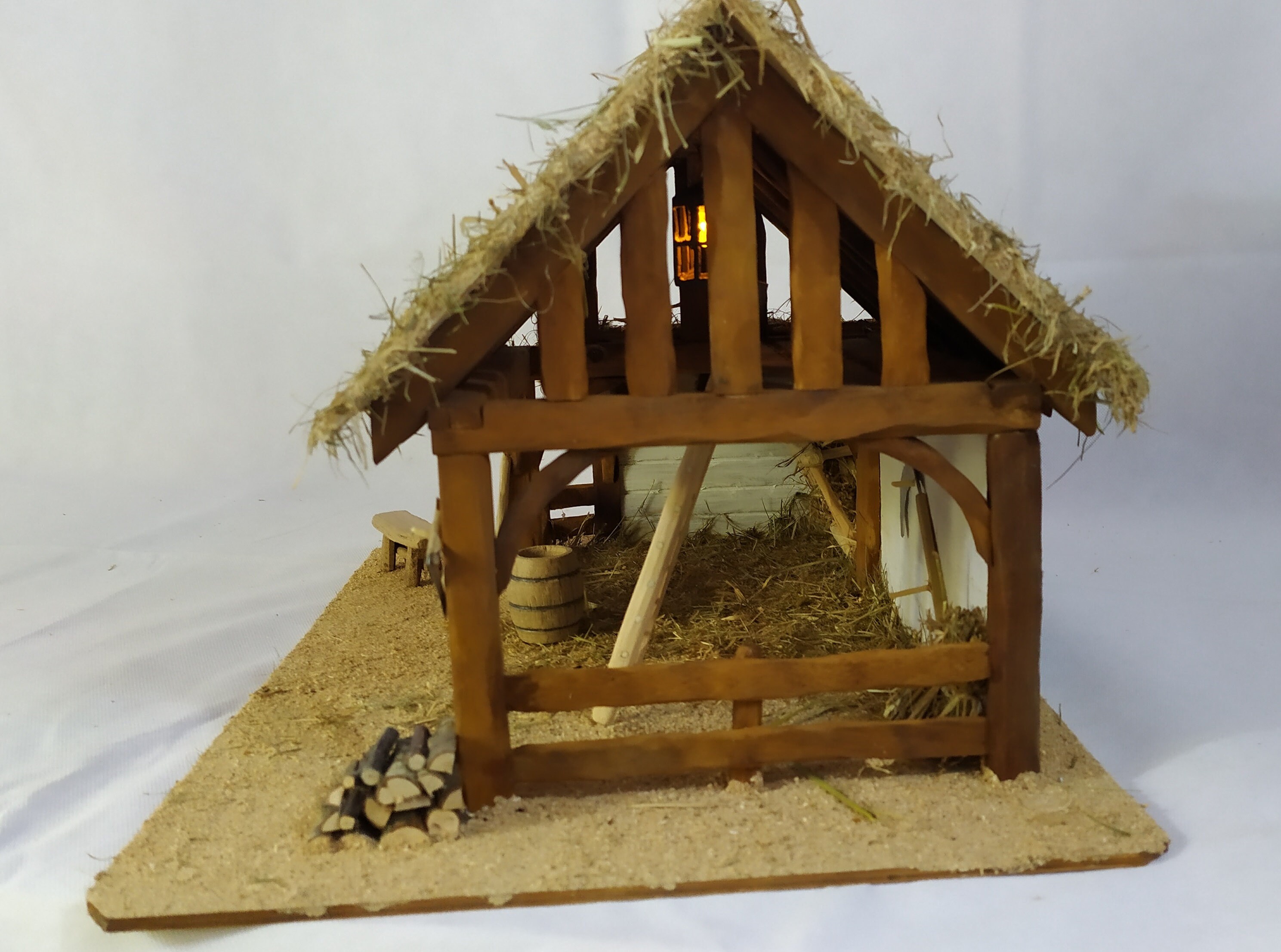 Rachel Christmas Crib, Stable for Santons, Handmade Farmhouse, Handmade ...