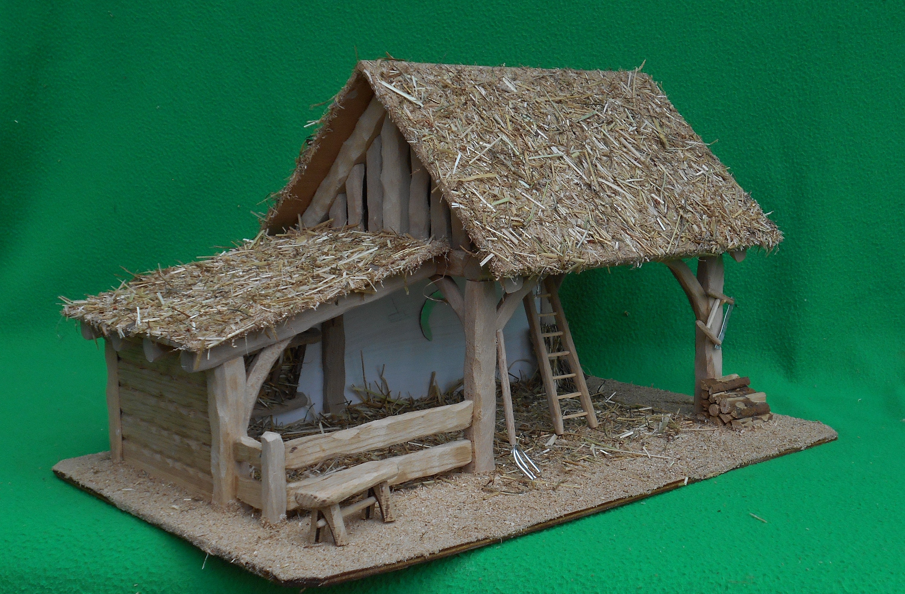 Rachel Christmas Crib, Stable for Santons, Handmade Farmhouse, Handmade ...