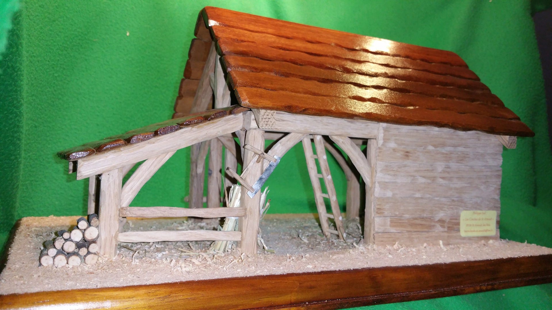 Miniature Nativity Scene "alice", in Oak, Handmade, With Lean-to and ...