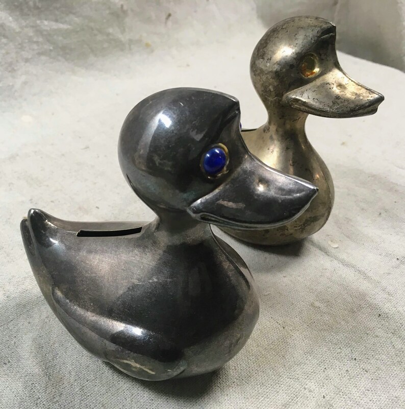Pair of Little Duck Banks for Babies Leonard Silverplate | Etsy
