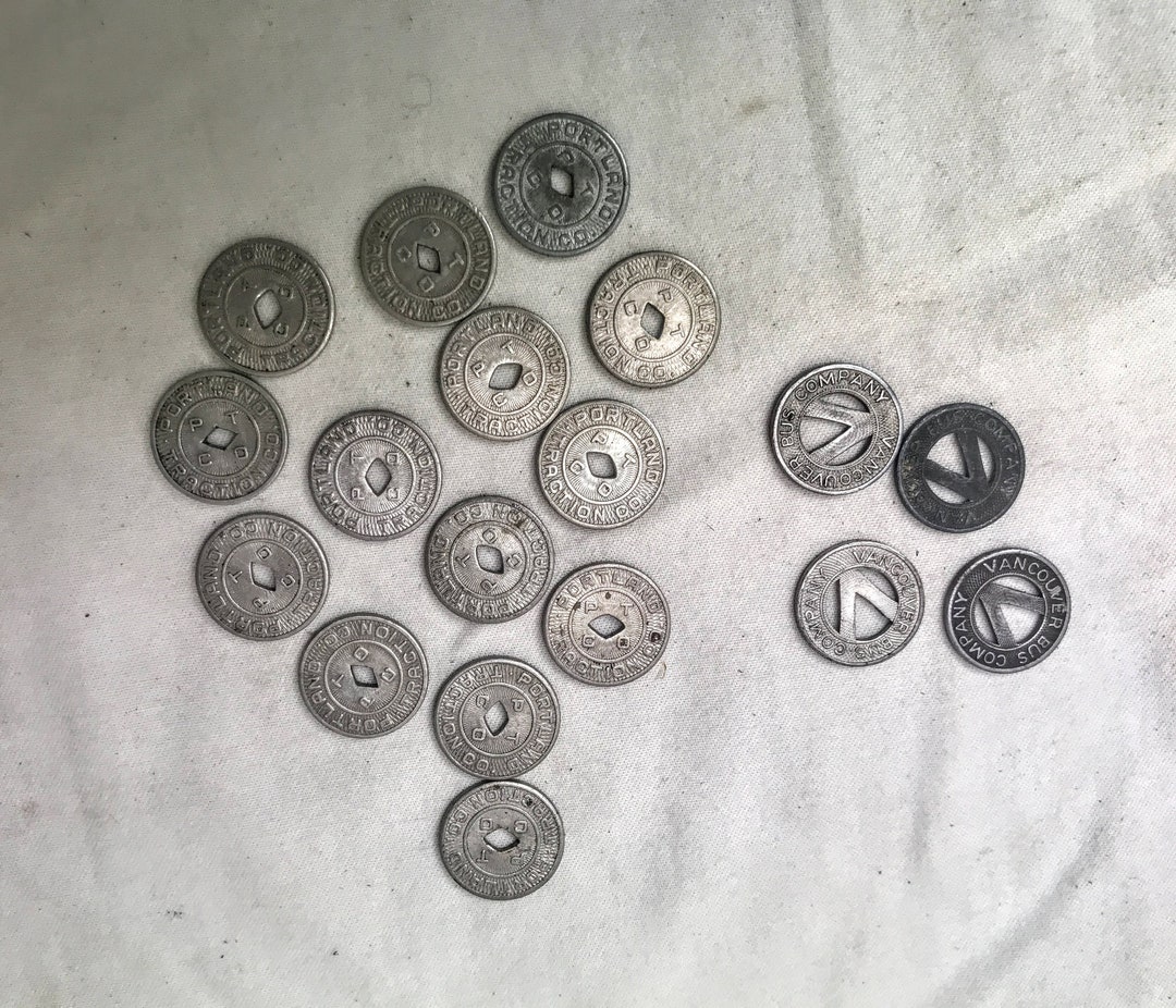 Bus Tokens Portland Traction Co. and Vancouver Bus Co. - Etsy