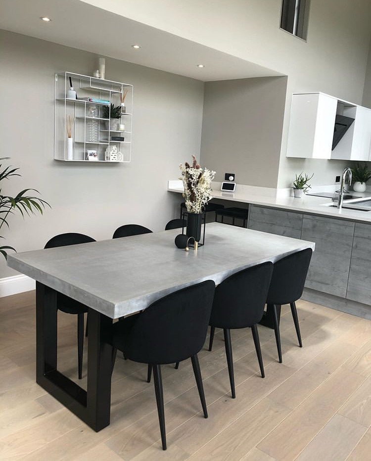Concrete grey dining table store