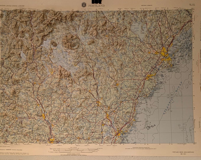 Portland, ME, Hubbard Raised Relief Map - Etsy