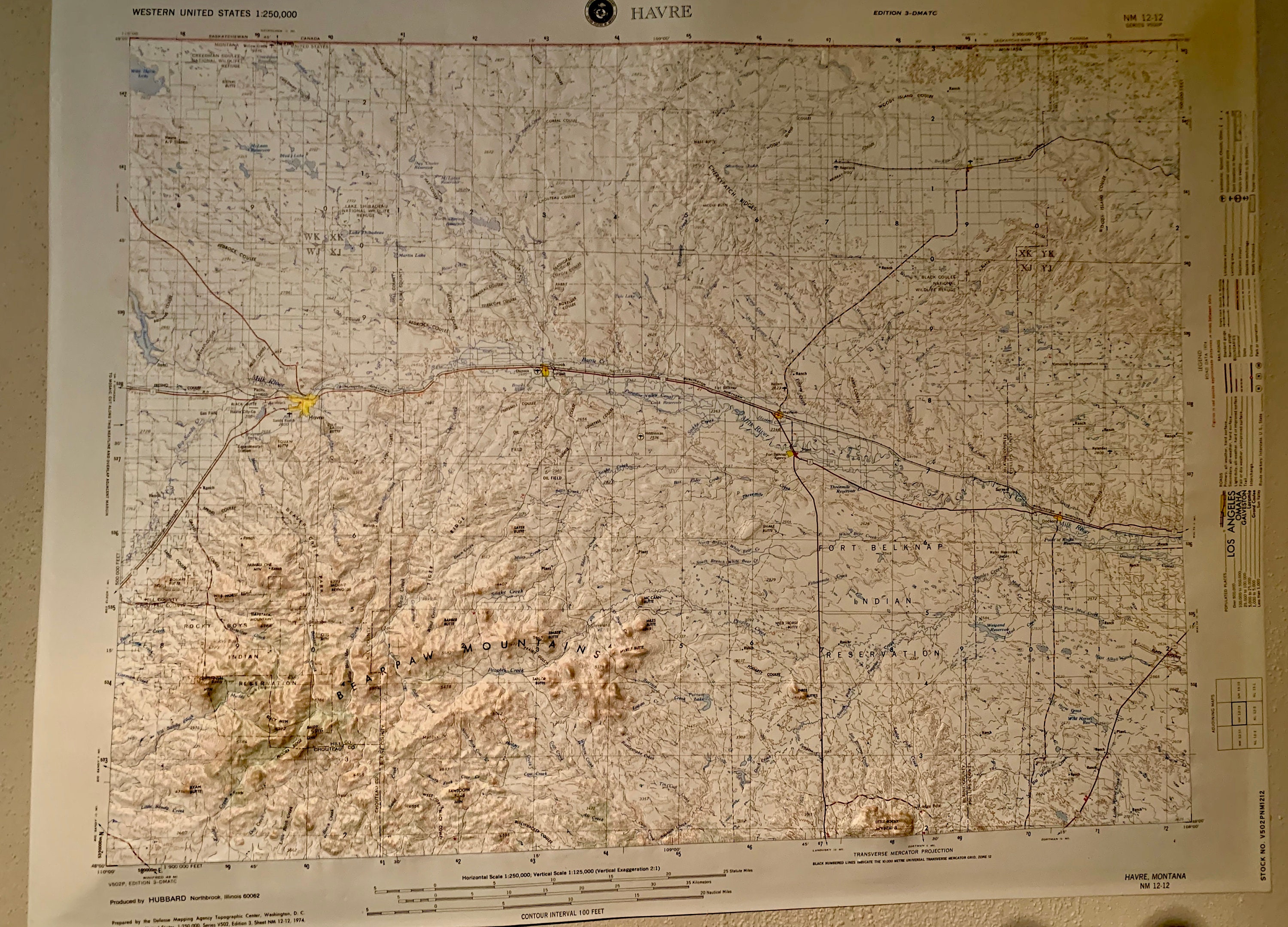 Havre, MT, Hubbard Raised Relief Map - Etsy