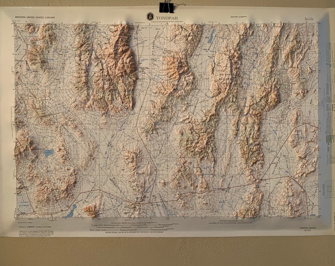 Tonopah, NV, Hubbard Raised Relief Map - Etsy