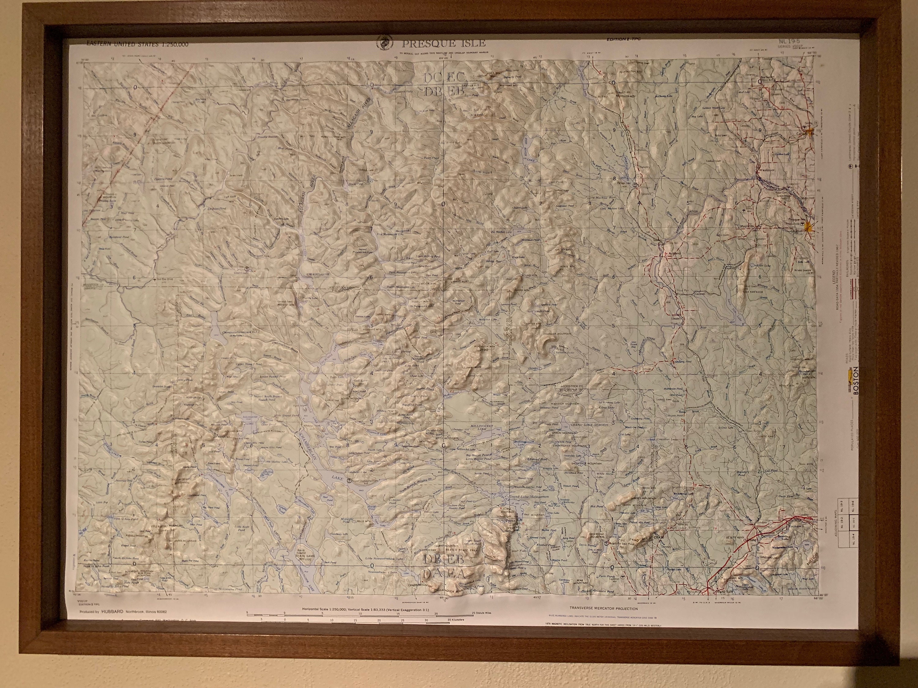 Presque Isle. Hubbard Raised Relief Maps. with Original - Etsy Sweden