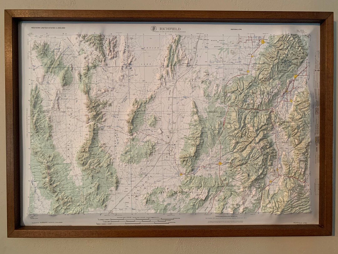Richfield UT. Hubbard Raised Relief Maps. with Original - Etsy