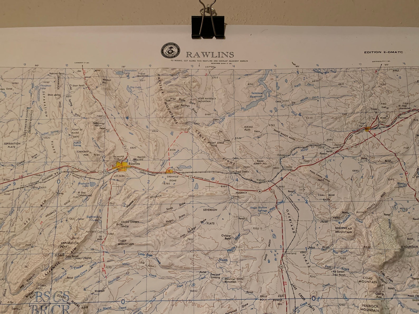 Rawlins WY CO Hubbard Raised Relief Map - Etsy