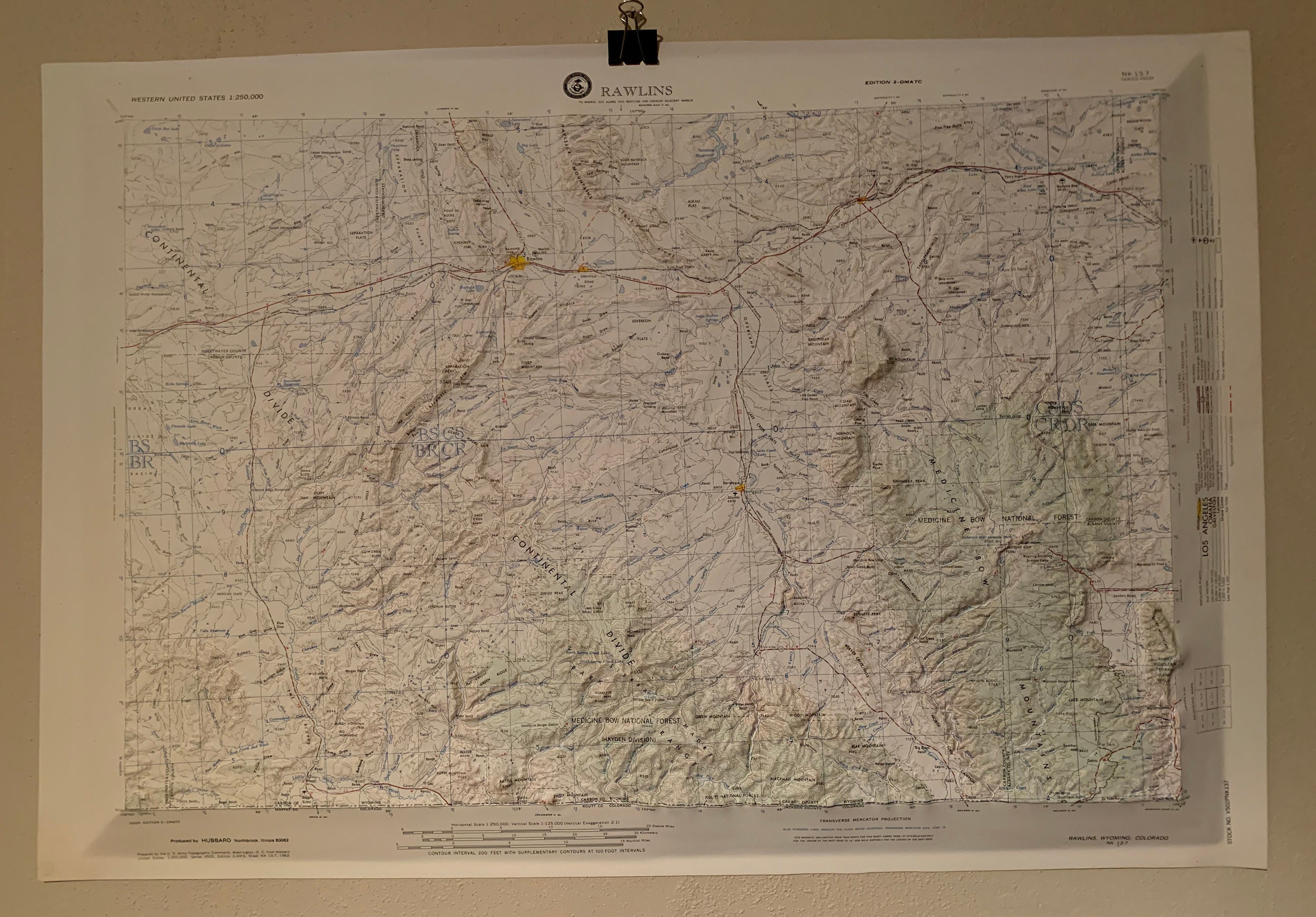 Rawlins WY CO Hubbard Raised Relief Map - Etsy