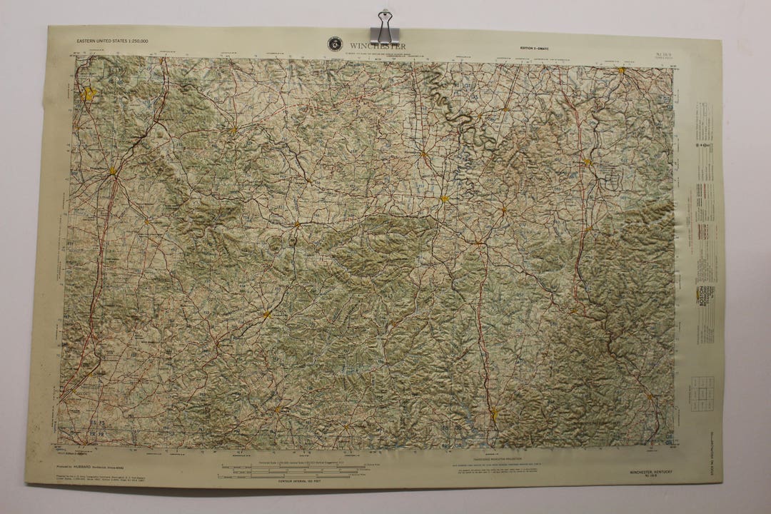 Winchester, Hubbard Relief Raised Map - Etsy