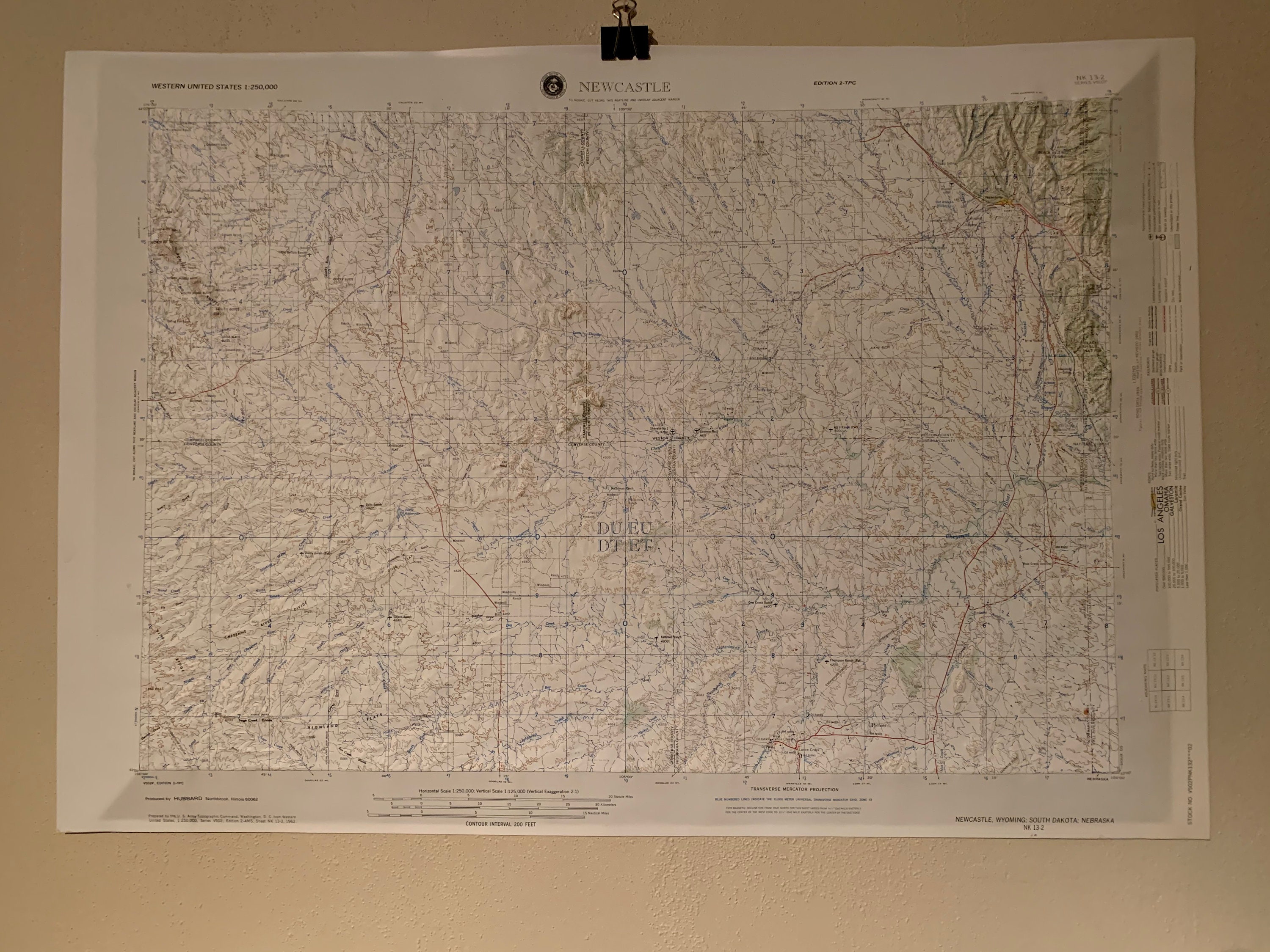 New Castle, WY, SD, NE, Hubbard Raised Relief Map - Etsy