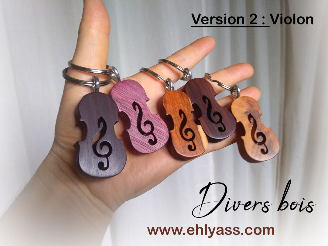 Handmade Violin or Cello Wooden Keychain by Ehlyass - Etsy