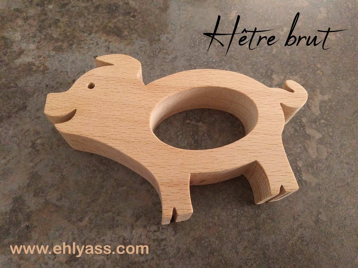 Rond de serviette en bois Cochon EPAIS fait-main par | Etsy France