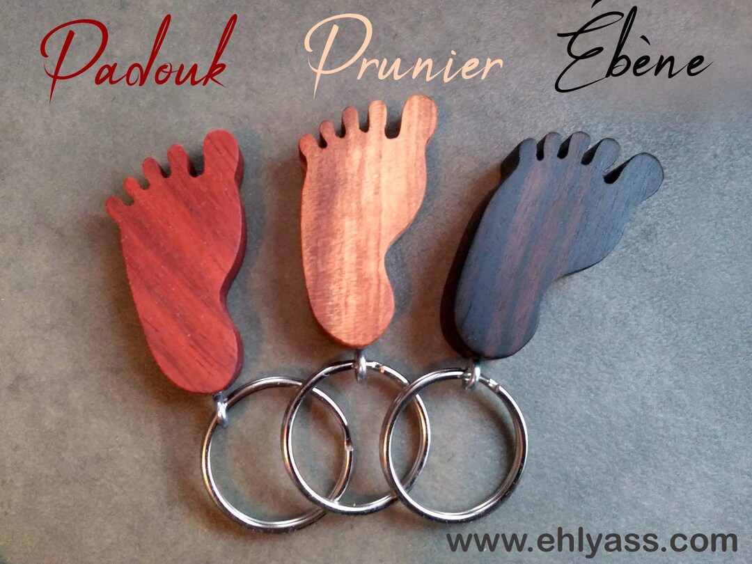 Handmade Wooden Foot Keychain by Ehlyass - Etsy
