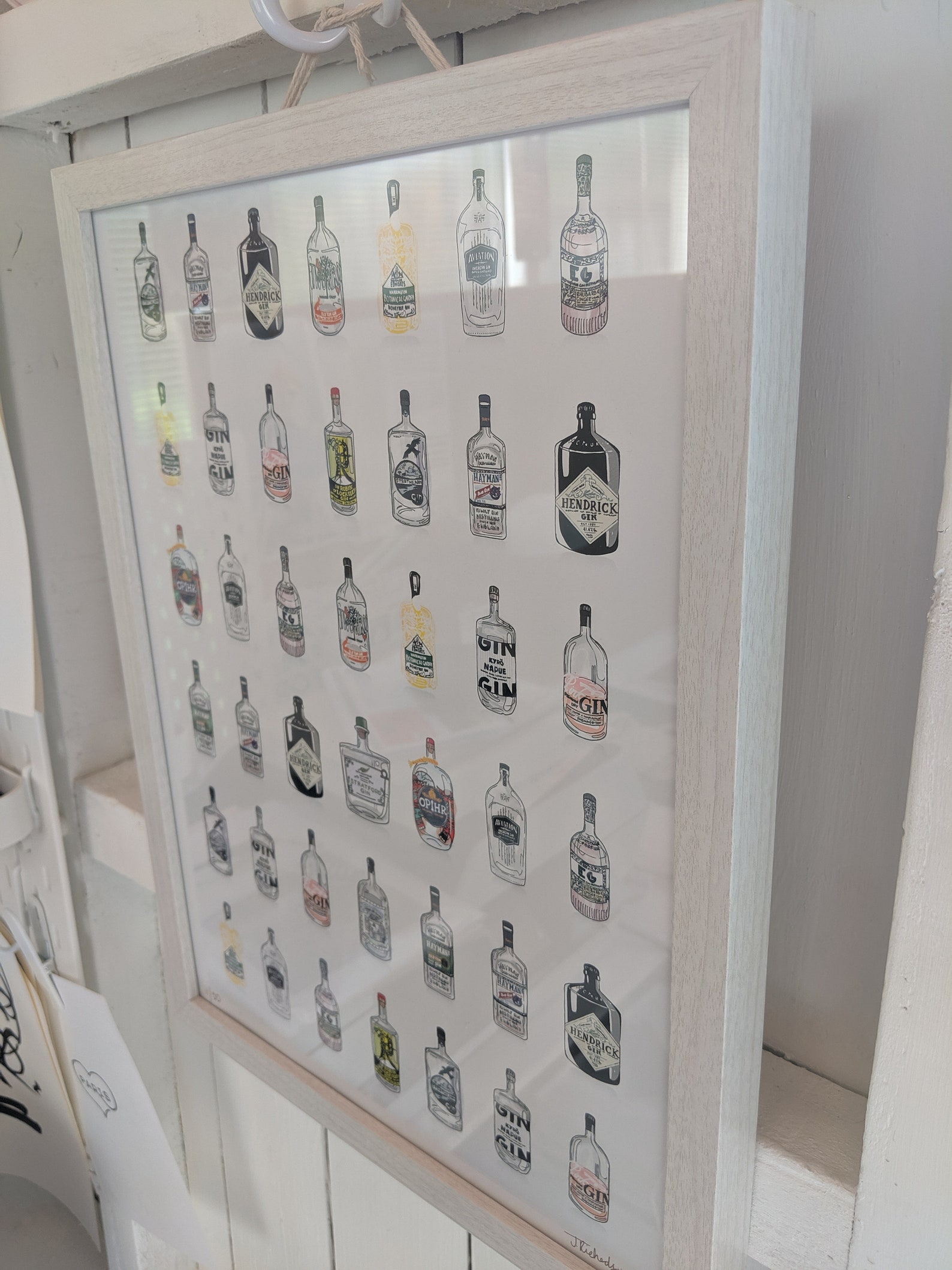 Gin A3 Art Print, Gin Artwork, Gin Poster, Gin Bottles Illustration ...