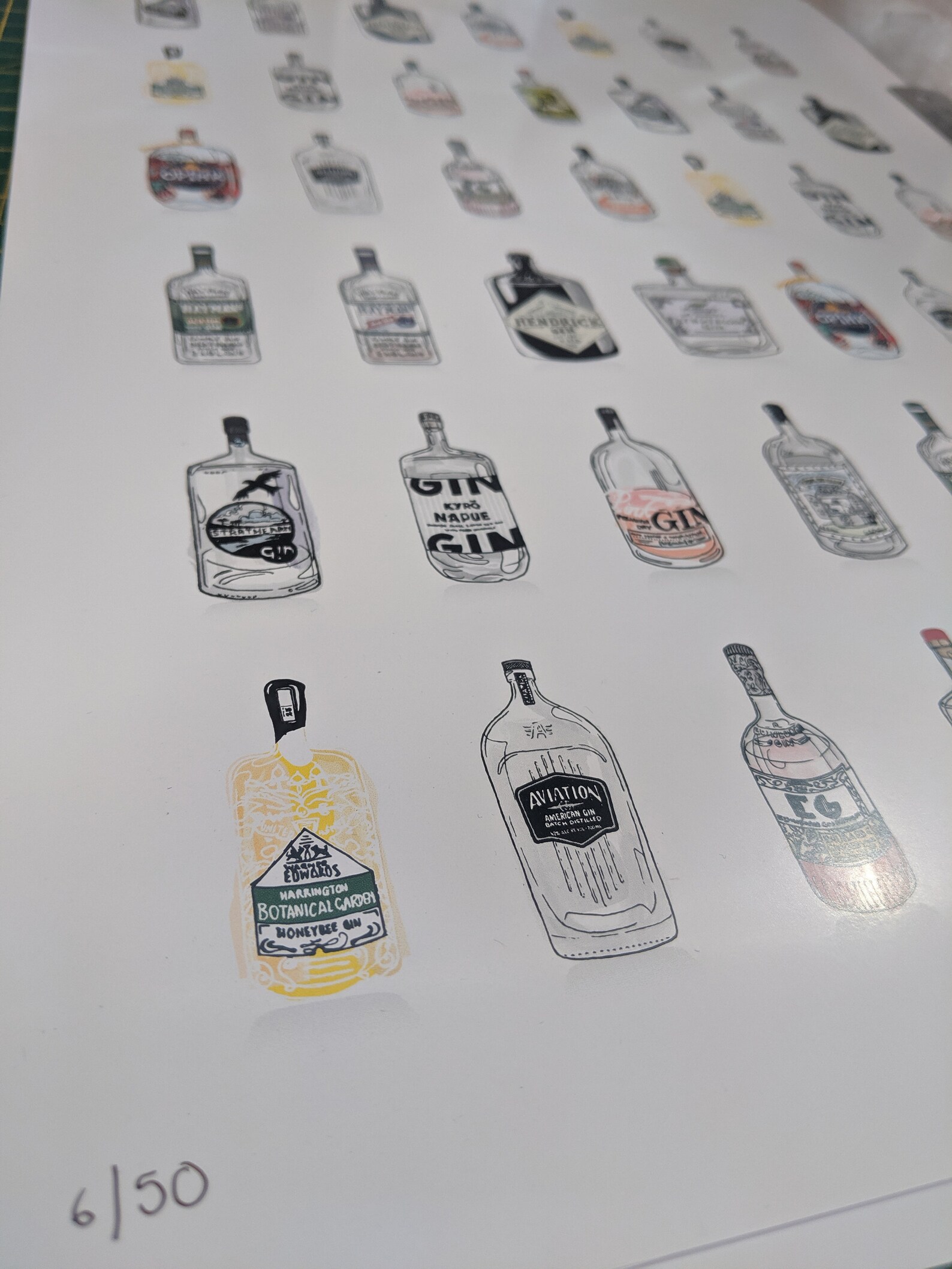 Gin A3 Art Print Gin Artwork Gin Poster Gin Bottles - Etsy UK
