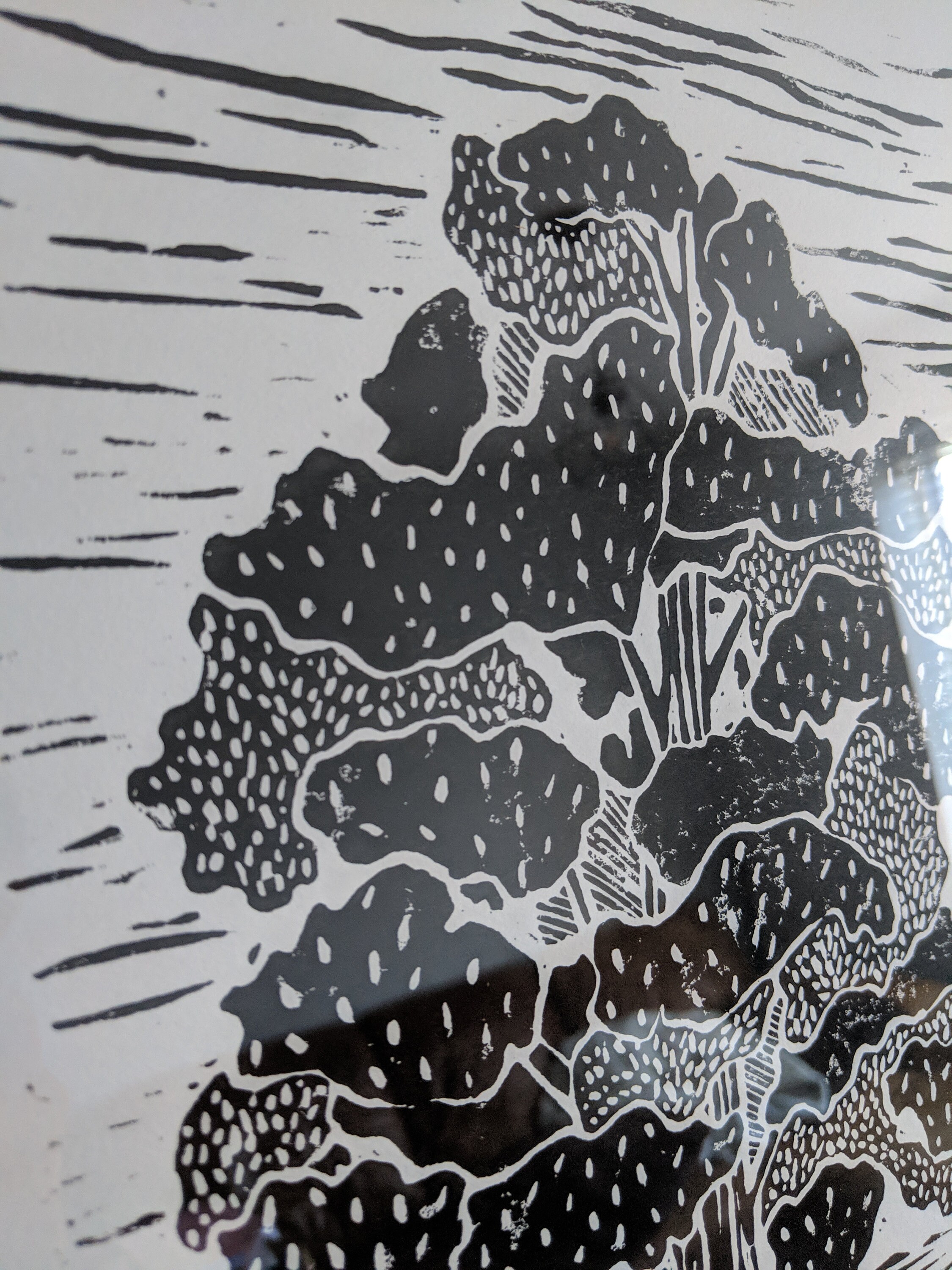 Oak Tree Linocut Print, Hand Printed Tree Block Print, Tree Print ...